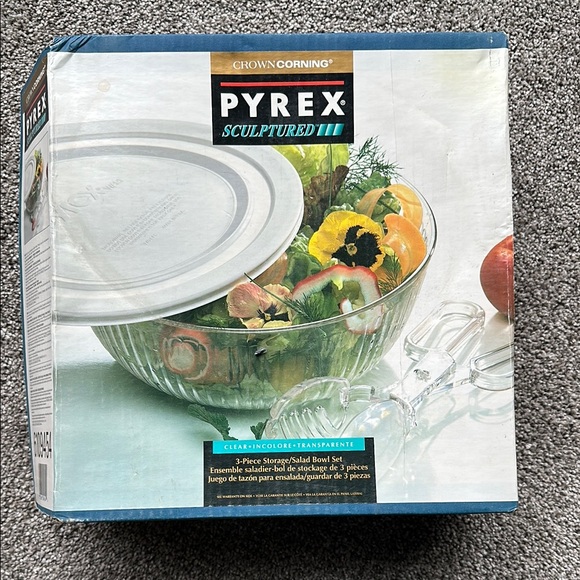 Pyrex | Kitchen | Pyrex Sculptured Iii Glass Bowl Salad Set | Poshmark
